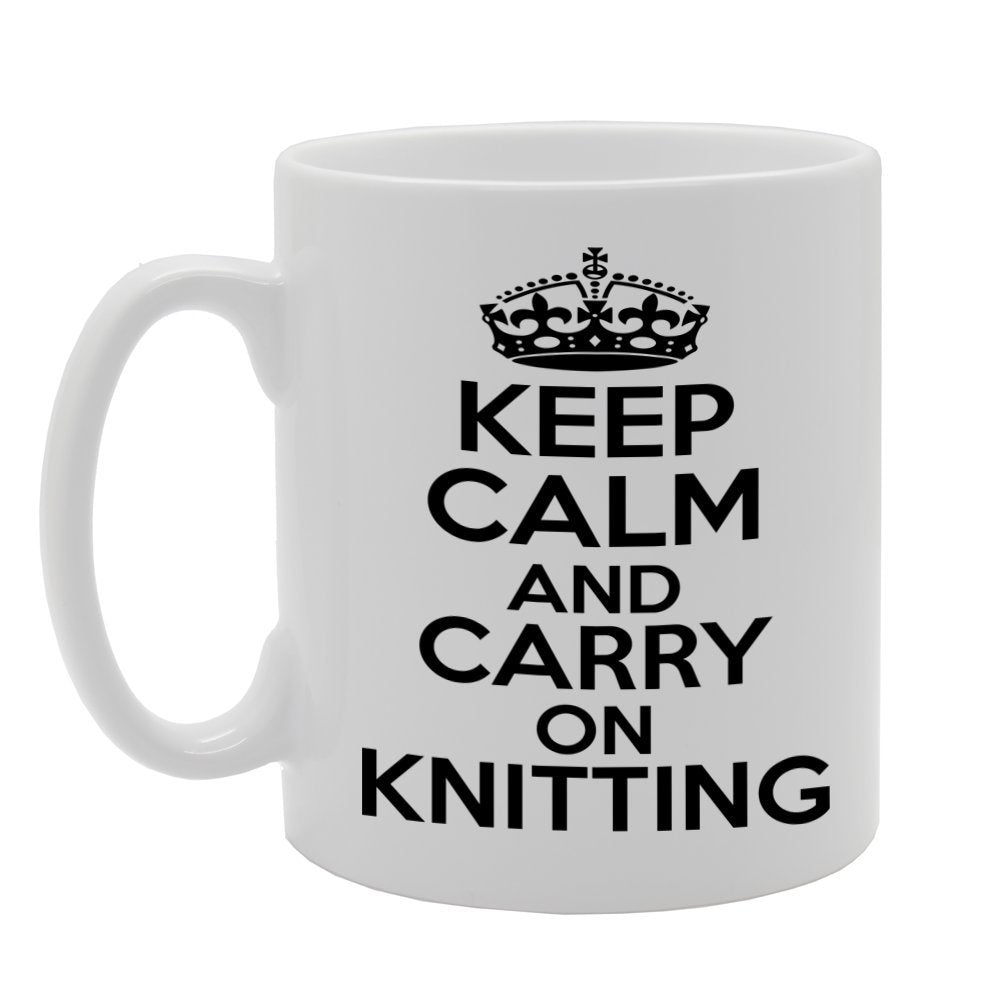 Keep Calm And Carry On Knitting Printed Tea Coffee Ceramic Mg1197 - Fu ...