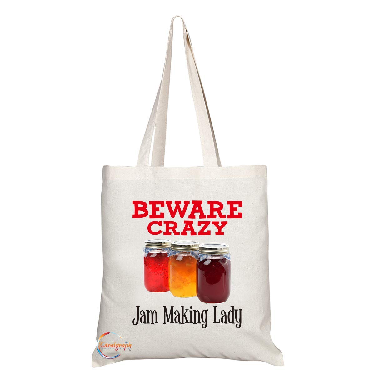 TB354 Beware Crazy Jam Making Lady Novelty Present Gift Printed Eco-Fr ...