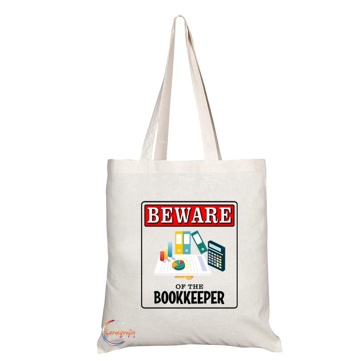 TB1000B Beware of the Bookkeeper Novelty Present Gift Printed Eco-Frie ...