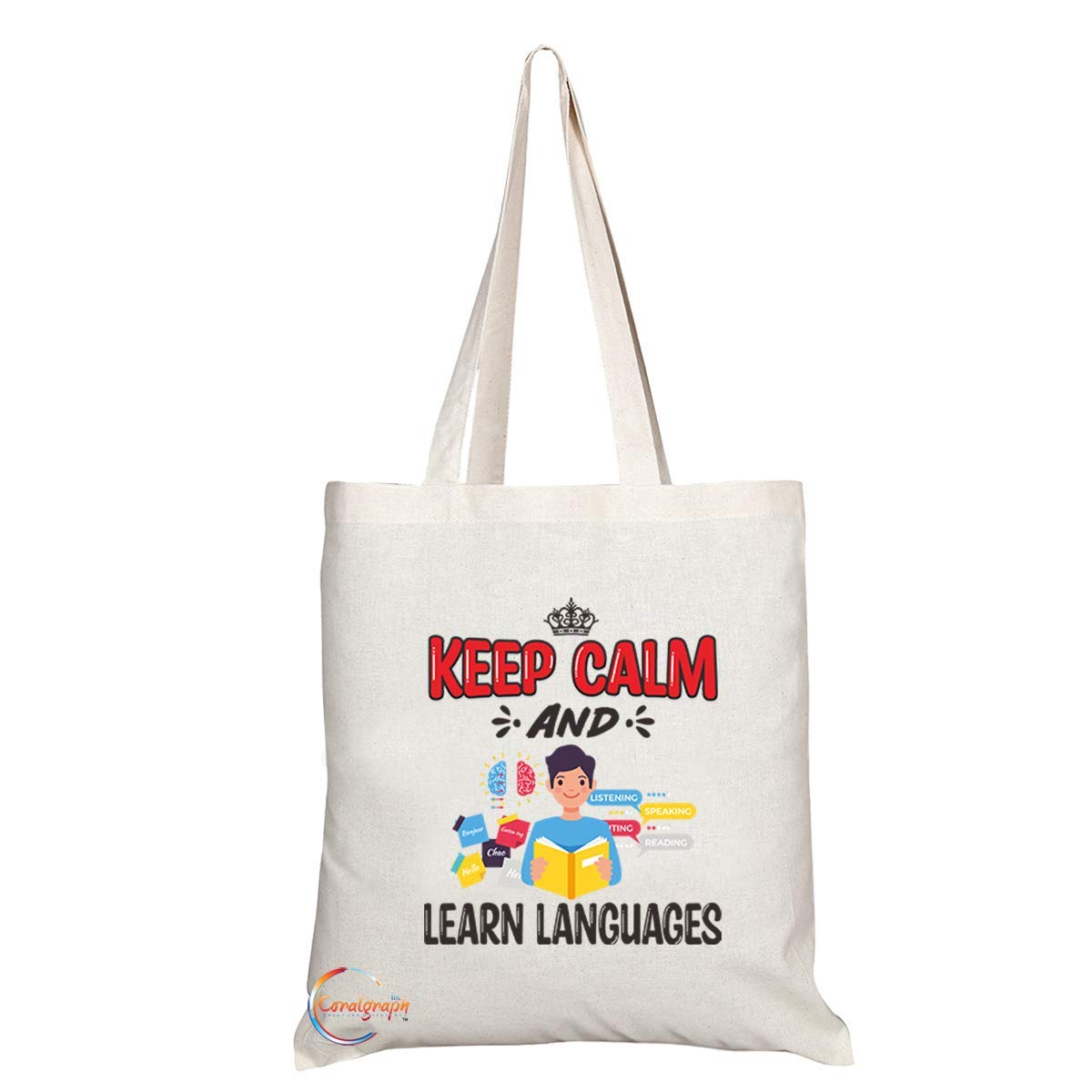 TB1088 Keep Calm and Learn Languages Novelty Present Gift Printed Eco ...